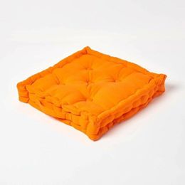 Homescapes - Sitzkissen unifarben orange 50 x 50 cm - Orange