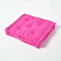 Homescapes Sitzkissen unifarben pink 50 x 50 cm - Pink