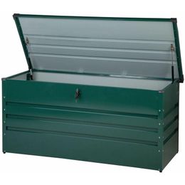 Beliani Auflagenbox dunkelgrün Metall 132x62 cm Garten Terrasse - Grün
