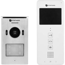 Smartwares® Smartwares DIC-22112 Video-Türsprechanlage 2-Draht Komplett-Set 1 Familienhaus Weiß