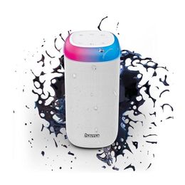 Hama Bluetooth Box LED 30 W Xtra Bass 360ᵒ Sound, wasserdicht nach IPX 4 Stereo Bluetooth-Lautsprecher (A2DP Bluetooth, AVRCP Bluetooth, HFP), weiß