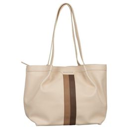 Tom Tailor Shopper VIOLET Zip shopper M, mit modischem Streifen-Detail, beige