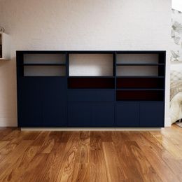 MYCS Sideboard Blau - Sideboard: Schubladen in Blau & Türen in Blau - Hochwertige Materialien - 226 x 123 x 34 cm, konfigurierbar