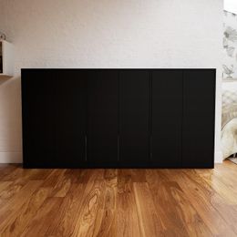 MYCS Sideboard Schwarz - Designer-Sideboard: Türen in Schwarz - Hochwertige Materialien - 226 x 118 x 34 cm, Individuell konfigurierbar