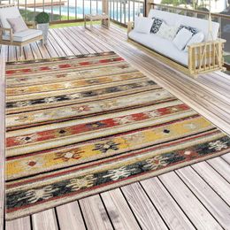 Paco Home - In- & Outdoor Teppich Modern Jelle Print Terrassen Teppich Gelb ø 200 cm Rund