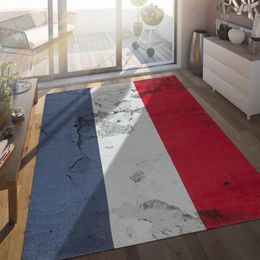 Paco Home - In- & Outdoor Terrassen Teppich Französische Flagge Moderne Beton Optik 160x220 cm
