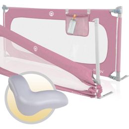 Bettgitter 150/180/200cm höhenverstellbar 73-105cm - Labor geprüft, Baby Bettschutzgitter für Kinderbett geeignet, Kinder Rausfallschutz mit