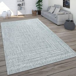 Paco Home - In- & Outdoor Teppich Für Balkon Terrasse, Küchenteppich Im Modernen Skandi-Look 80x150 cm, Grau