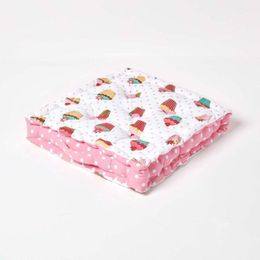 Homescapes - Sitzkissen Cupcakes 40 x 40 x 10 cm - Rosa