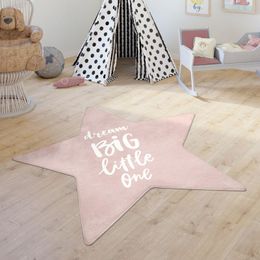 Kinderteppich Teppich Kinderzimmer Spielmatte Babymatte Rutschfest Sterne Pink, 150 cm Stern-Form - Paco Home