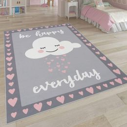 Paco Home - Kinderteppich, Kinderzimmer Teppich m. Stern, Mond u. Karo Motiven 160x230 cm, Pink 6