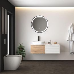 Spiegel Schminkspiegel mit Beleuchtung Badezimmer Indirekte Beleuchtung Rund (Ø50cm), Typ 6 - Paco Home