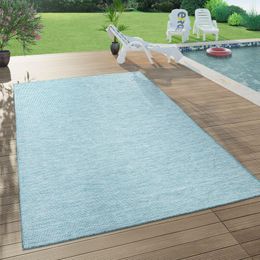 Paco Home - In- & Outdoor-Teppich Für Wohnzimmer, Balkon, Terrasse, Flachgewebe In Blau 160x220 cm