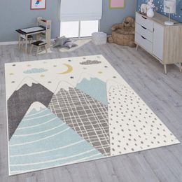 Kinderteppich Teppich Kinderzimmer Mädchen Jungs Verschiedene Motive Und Größen Blau, 200 cm Rund - Paco Home