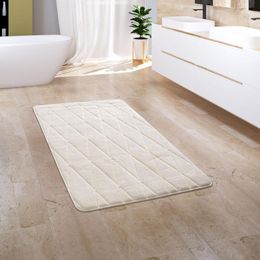 Badezimmerteppich Badematte Badteppich Badvorleger Flauschig Memory Foam 3D 60x100 cm, Creme 4 - Paco Home