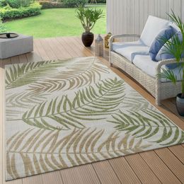 Paco Home In- & Outdoor Teppich Flachgewebe Modern Jungle Palmen Design In Pastell Grün 120x160 cm