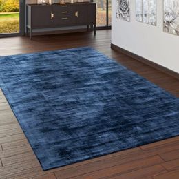 Paco Home - Teppich Handgefertigt Hochwertig 100 % Viskose Vintage Trend Farbe Dunkel Blau 200x300 cm