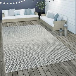 Paco Home - In- & Outdoor Flachgewebe Teppich Geometrisch Skandi Rauten Design In Grau 80x150 cm