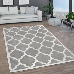Paco Home - Teppich Wohnzimmer Kurzflor Marokkanische Kreis Und Bordüren Muster Modern 80x150 cm, Grau 8