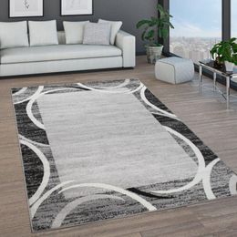 Paco Home - Teppich Wohnzimmer Kurzflor Marokkanische Kreis Und Bordüren Muster Modern 80x150 cm, Grau 5