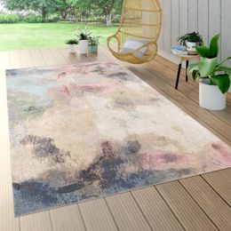 Paco Home - Outdoor Teppich Wetterfest Wohnzimmer Vintage Farbverlauf Pastell Abstrakt Beige 80x150 cm