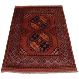 morgenland Wollteppich »Afghan Medaillon Rosso 120 x 92 cm«, rechteckig, 7 mm Höhe, Handgeknüpft rot