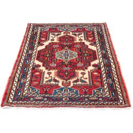 morgenland Wollteppich »Hosseinabad Medaillon Rosso 120 x 85 cm«, rechteckig, 10 mm Höhe, Handgeknüpft rot