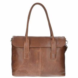 Plevier 400er Serie Aktentasche Leder 43 cm Laptopfach cognac