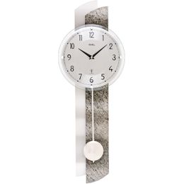 Funk-Pendelwanduhr AMS "F5322" Wanduhren Gr. B/H/L: 23 cm x 9 cm x 65 cm, silberfarben (anthrazit, silberfarben) Pendeluhren