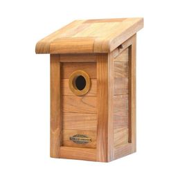 Kai Wiechmann Nistkasten Premium Teak Brutkasten für Gartenvögel als wetterfestes Vogelhaus