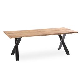 Niehoff Solid Tisch versch. Gestelle 220 - 280x95 cm Braun/Anthrazit Teak gebürstet/Aluminium