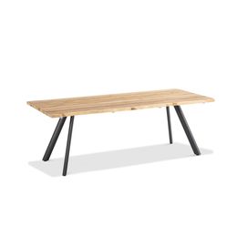 Niehoff Solid Tisch versch. Gestelle 220 - 280x95 cm Braun/Silber Teak gebürstet/AluminiumEdelstahl