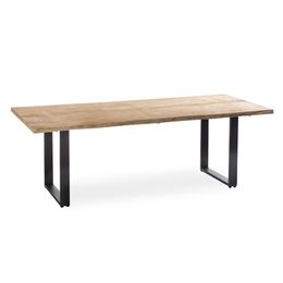 Niehoff Solid Tisch versch. Gestelle 220 - 280x95 cm Braun/Silber Teak gebürstet/AluminiumEdelstahl