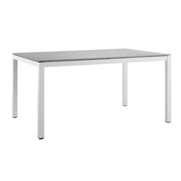 solpuri Classic Dining Tisch 220x100 cm Aluminium Höhe 75 cm Teak/White HPL-3D/Aluminium
