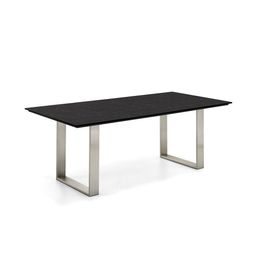 Niehoff Noah Tisch Edelstahl Profilkufe/HPL 160x95 cm bis 220x95 cm Graphit/Silber HPL/Edelstahl