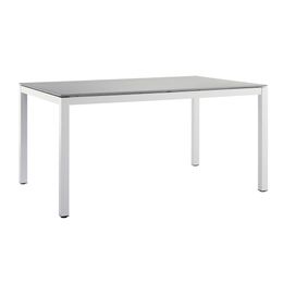 solpuri Classic Dining Lounge Tisch 220x100 cm Aluminium Höhe 70 cm Brick Grey/White Keramik/Aluminium