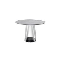 solpuri Grid Dining Tisch Aluminium Ø110 cm Teak/Anthrazit Keramik/Aluminium