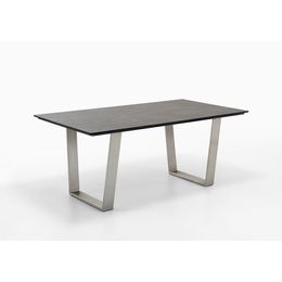 Niehoff Noah Tisch Edelstahl Trapezkufe/HPL 160x95 cm bis 220x95 cm Graphit/Silber HPL/Edelstahl