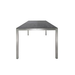 solpuri Classic Edelstahl Tisch 300x100 cm mit 2-tlg. Tischplatte Cement anthracite/Silber Keramik/Edelstahl