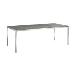 solpuri Slimm Dining Tisch 220x100 cm Edelstahl Cement anthracite/Silber Keramik/Edelstahl