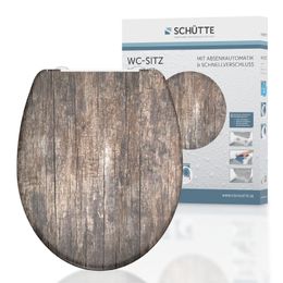 Sch&uuml;tte Sch&uuml;tte Duroplast WC Sitz OLD WOOD, mit Absenkautomatik und Schnellverschluss