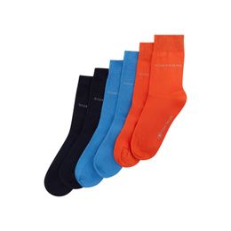 Tom Tailor Damen Basic Socken im Sechserpack, blau, Uni, Gr. 35-38