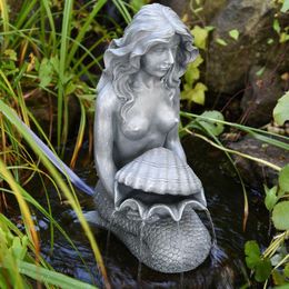 Heissner - Teichfigur Meerjungfrau mit Muschel, 30x20x46cm