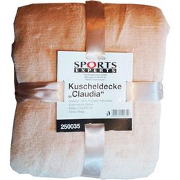 Dema - xxl Kuscheldecke claudia Beige/Creme 220 x 200 cm Fleecedecke Extradick