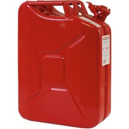 Hausmarke Benzinkanister 20 Liter Metall Stahlblech Kanister mit Sicherungsstift rot