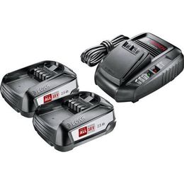 Bosch Home and Garden Battery Set Starter Set 18 V 1600A011LD Werkzeug-Akku und Ladegerät 18 V 2.5 Ah Li-Ion