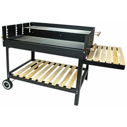 Dema Grillwagen xxl Holzkohlegrill Gartengrill Barbecue Grill almeria Fahrbar Schwarz