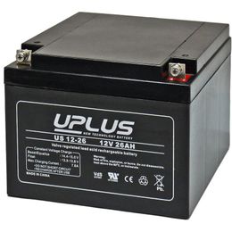 Bleiakku 12V 26Ah Batterie agm US12-26 wartungsfrei - Uplus