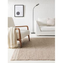 benuta Pure Wollteppich Lana Beige 80x150 cm - Naturfaserteppich aus Wolle