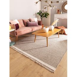 benuta Pop Wollteppich Karla Grau 80x120 cm - Naturfaserteppich aus Wolle
